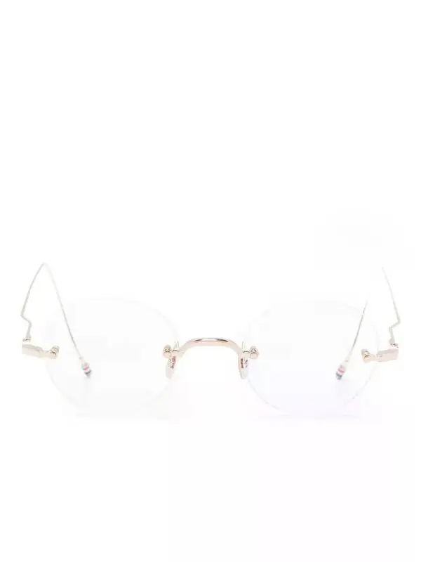 Thom Browne Round-frame Rimless Glasses - Silver