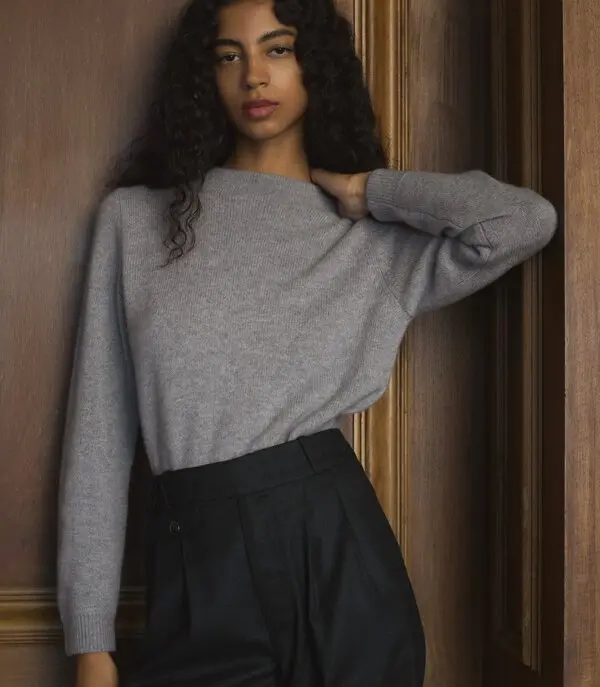 DÔEN Maire Cashmere Sweater - Cloud Grey