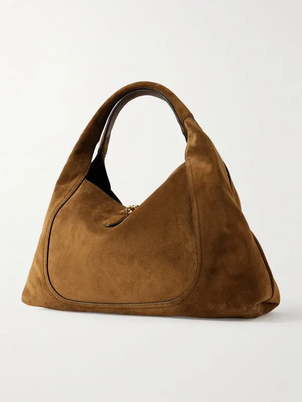 Gucci Softbit Suede Tote - Brown