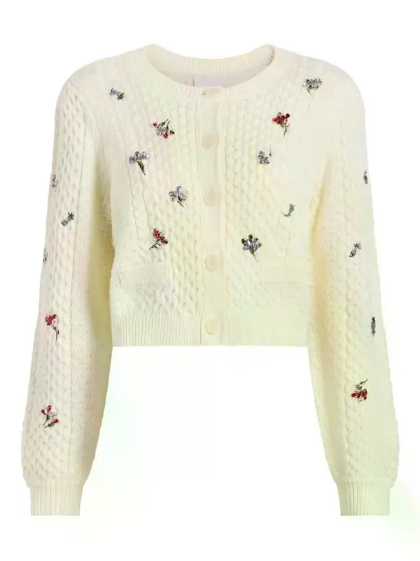 Cinq À Sept Floral-embroidered Cardigan