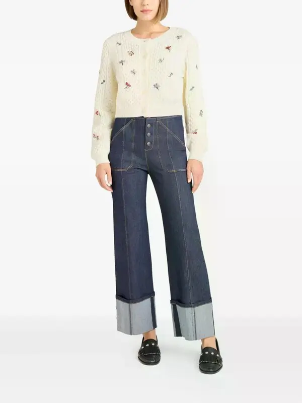 Cinq À Sept Floral-embroidered Cardigan