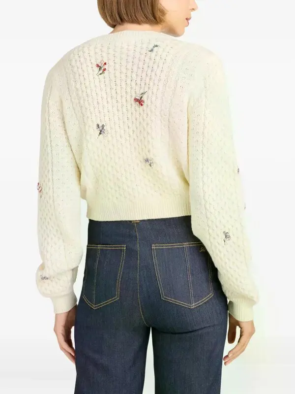 Cinq À Sept Floral-embroidered Cardigan