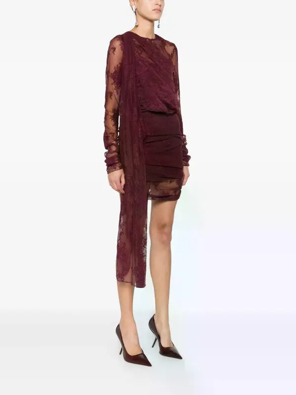 Andamane Lace-panel Draped Dress