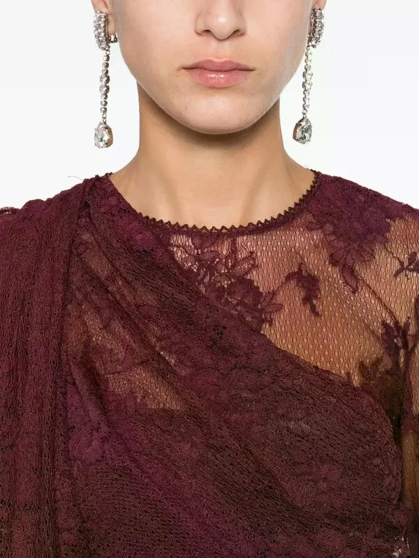 Andamane Lace-panel Draped Dress