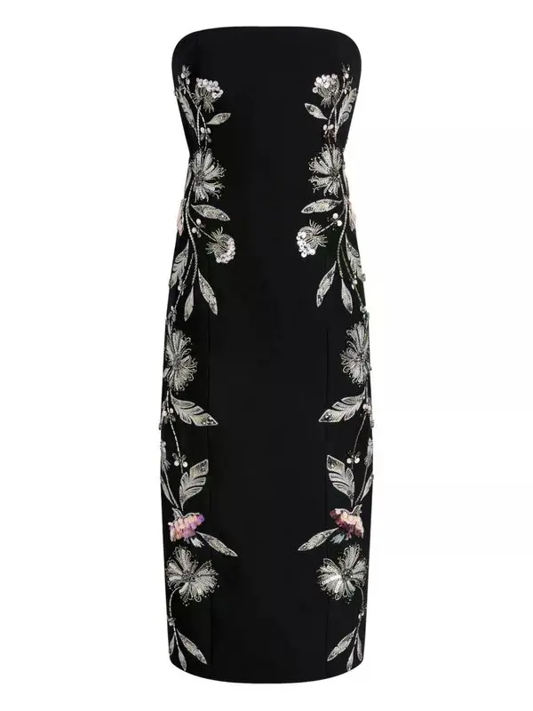 Cinq À Sept Niles Floral Strapless Midi Dress