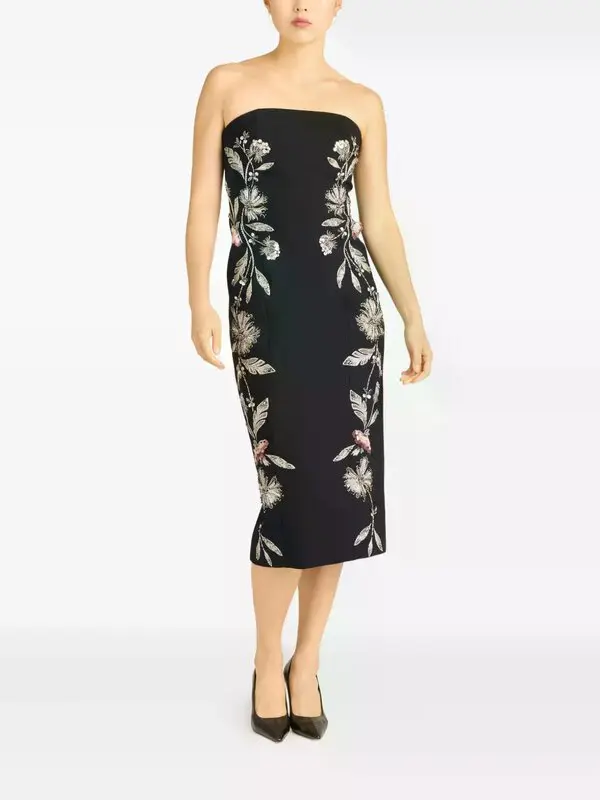 Cinq À Sept Niles Floral Strapless Midi Dress
