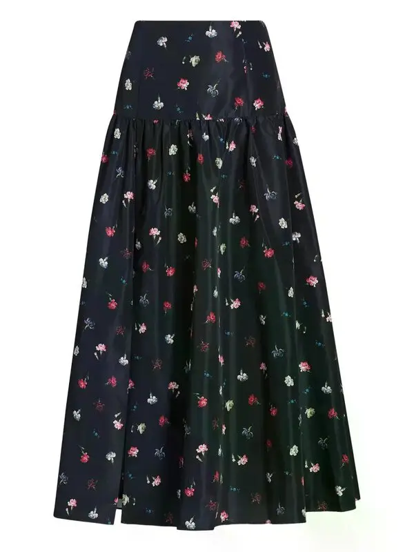 Cinq À Sept Theora Tumbling-carnations Midi Skirt