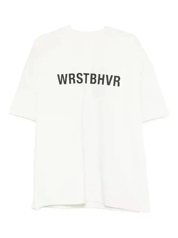 WRSTBHVR Logo-print T-shirt - Neutrals