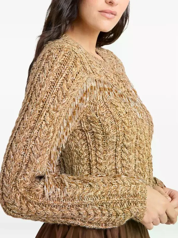Cinq À Sept Elisabeth Bugle-fringed Sweater