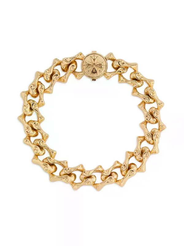 Emanuele Bicocchi Sharp Chain Logo Bracelet - Gold