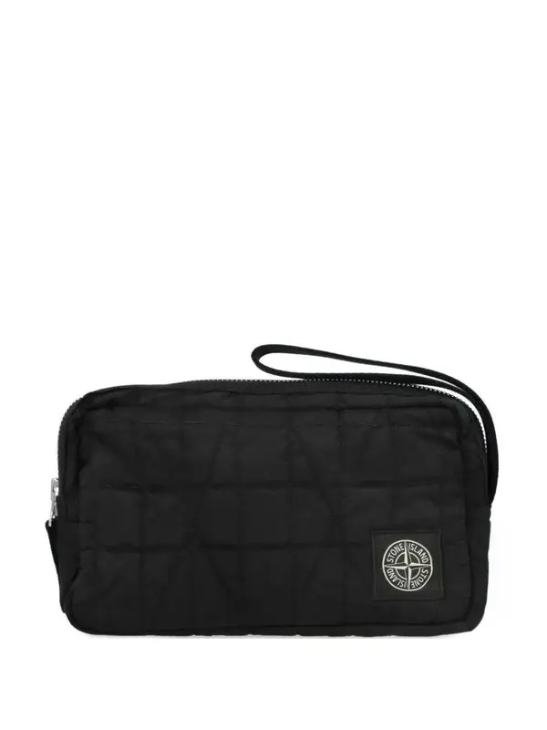 Stone Island Quilted Zip-fastening Pouch - Black