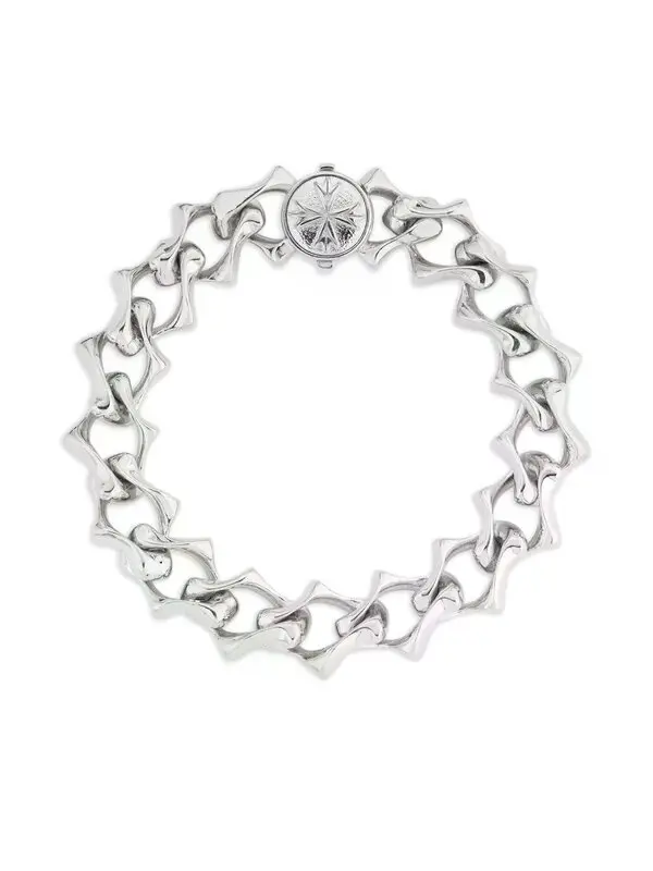 Emanuele Bicocchi Sharp Chain Logo Bracelet - Silver
