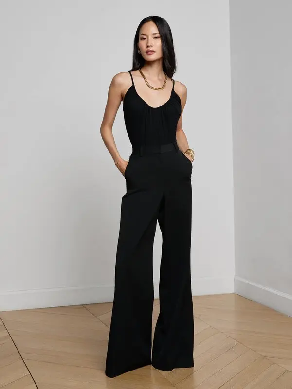 L'Agence Naseem Ruched Bodysuit - Black