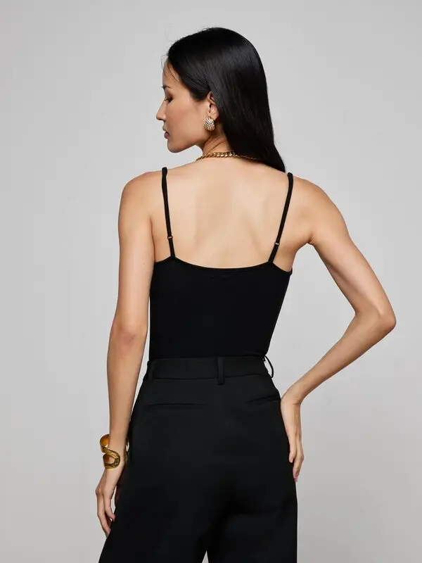 L'Agence Naseem Ruched Bodysuit - Black