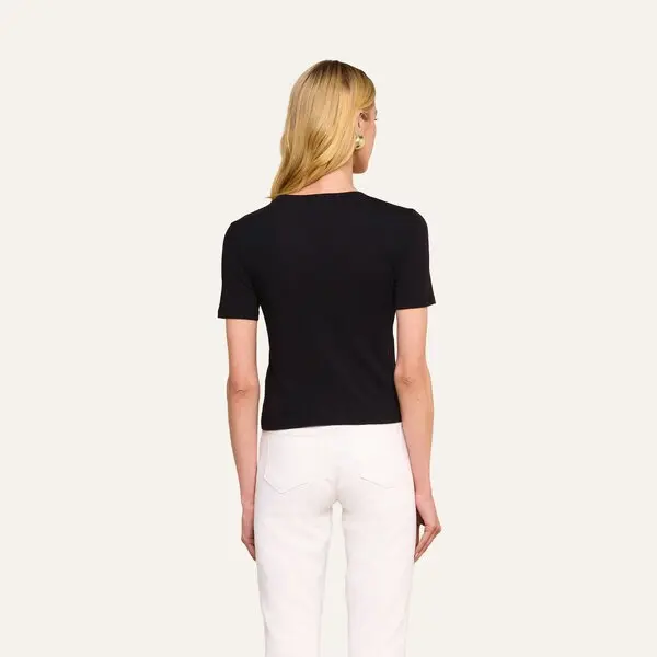L'AGENCE Stormy Cropped Cotton T-shirt