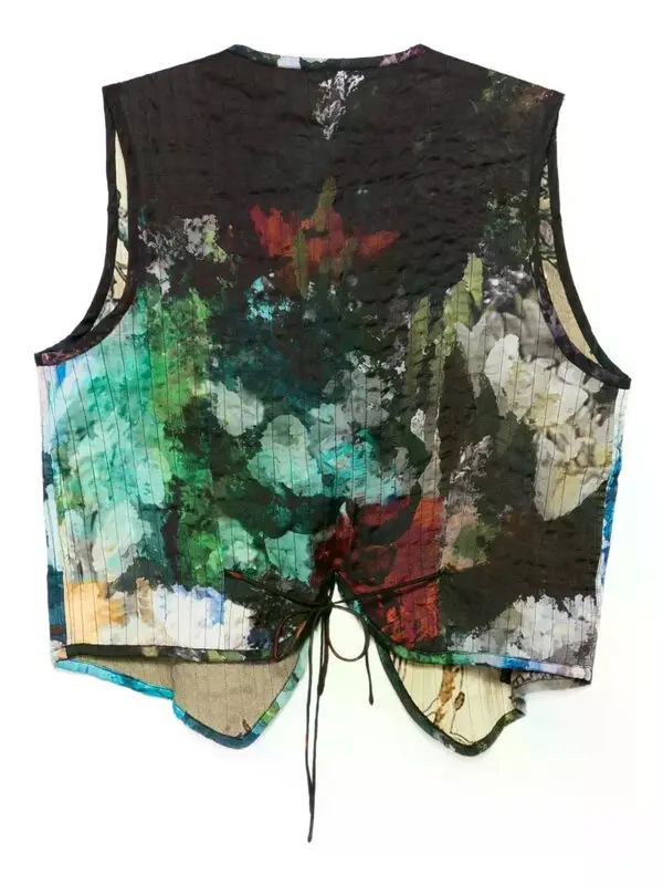 YAVI Abstract-print Waistcoat