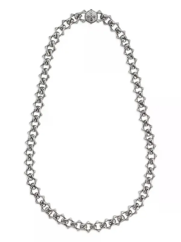 Emanuele Bicocchi Sharp Chain Logo Necklace - Silver