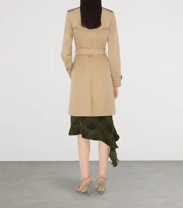 Burberry Gabardine Mid-length Chelsea Heritage Trench Coat - Beige