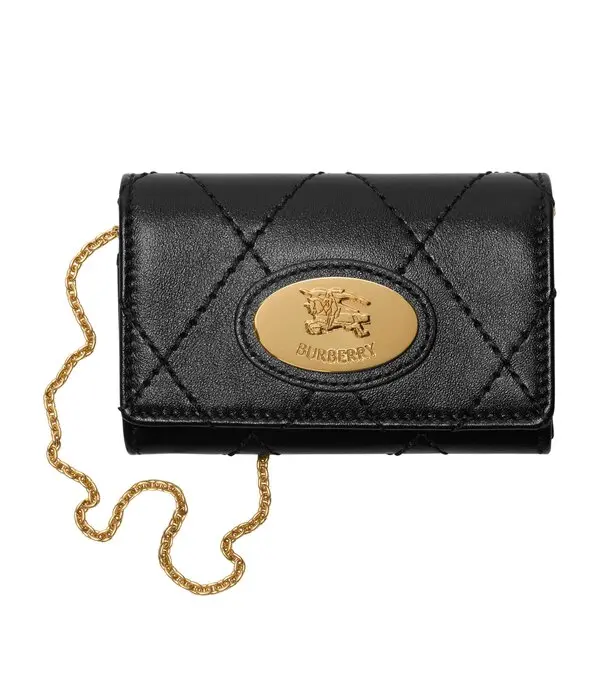 Burberry Calfskin Strand Chain Wallet - Black