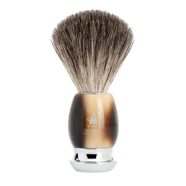 MUHLE Vivo Brown Horn Pure Badger Shaving Brush - One-color