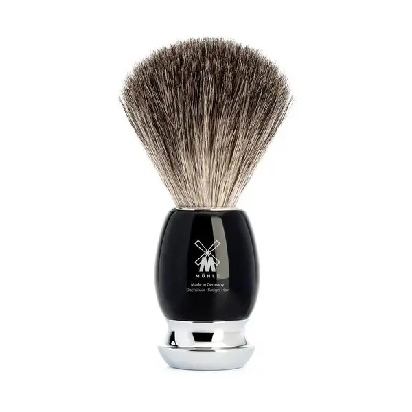 MUHLE Vivo Black Resin Pure Badger Shaving Brush - One-color