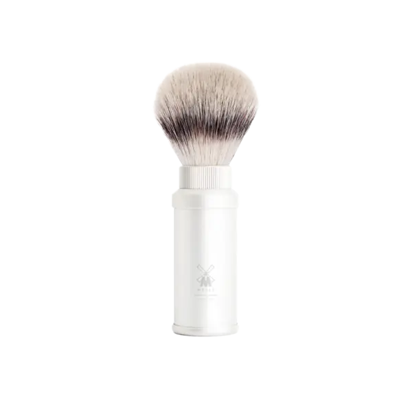 MUHLE Travel Anodized Aluminum Tip Fiber Travel Shaving Brush - Silver