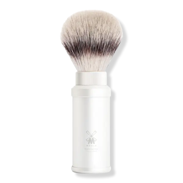MUHLE Travel Anodized Aluminum Tip Fiber Travel Shaving Brush - Silver