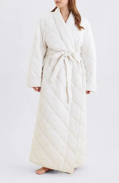 PAPINELLE Quilted Cotton Maxi Robe - Ecru