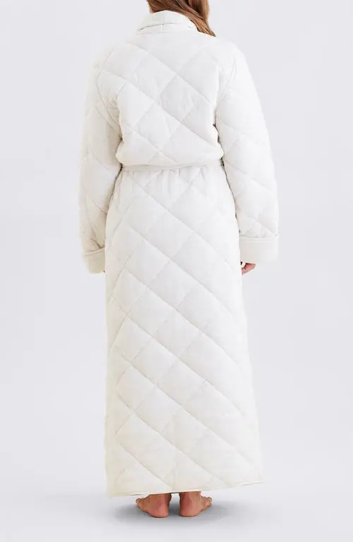 PAPINELLE Quilted Cotton Maxi Robe - Ecru