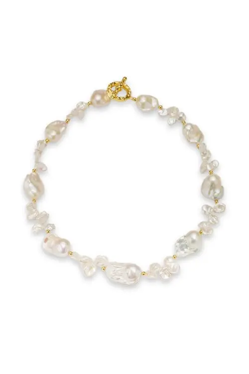 CLASSICHARMS Natasha Freshwater Pearl Beaded Necklace - Gold
