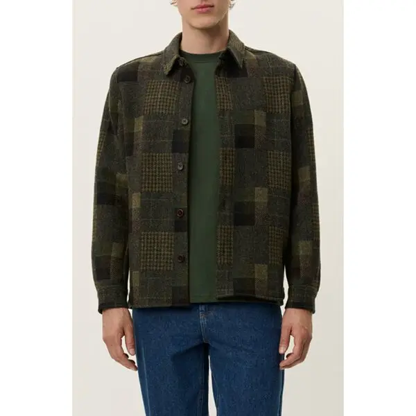 LES DEUX Kody Patchwork Wool Overshirt