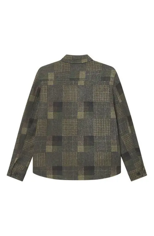 LES DEUX Kody Patchwork Wool Overshirt