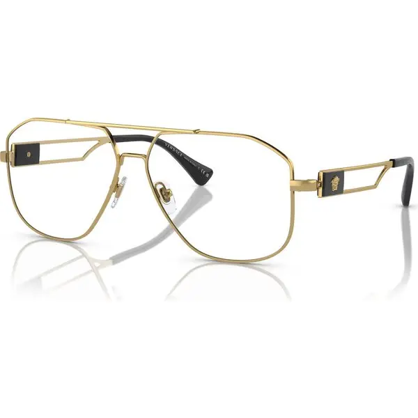 Versace 59mm Pilot Optical Glasses - Gold