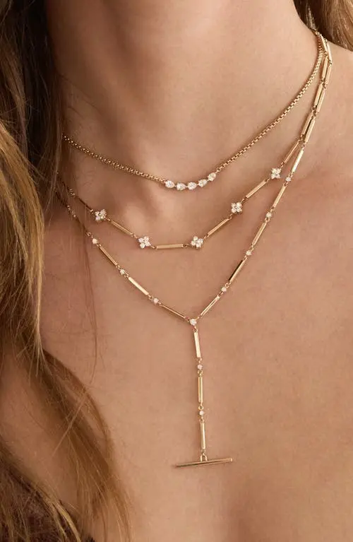 Zoe Chicco Diamond Pear Box Chain Necklace