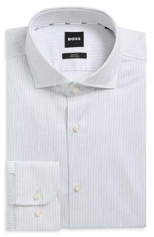 BOSS Hank Slim Fit Stretch Cotton Dresss Shirt - White
