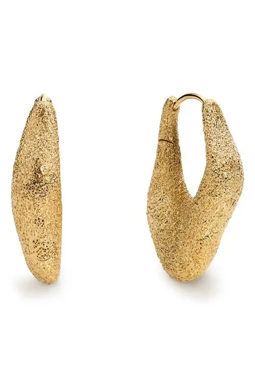 Monica Vinader Medium Antica Texture Hoop Earrings - 18ct Gold Vermeil