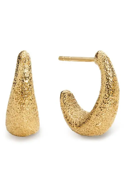 Monica Vinader Small Antica Textured Hoop Earrings - 18ct Gold Vermeil
