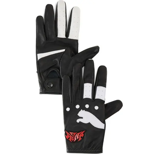 PUMA X A$ap Rocky Leather Driving Gloves - Puma Black/red/white