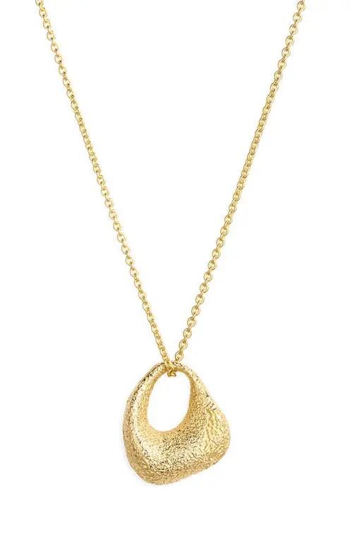 Monica Vinader Antica Texture Pendant Necklace - 18ct Gold Vermeil