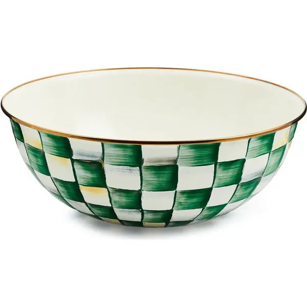 MACKENZIE-CHILDS Check Extra Large Everyday Bowl - Emerald