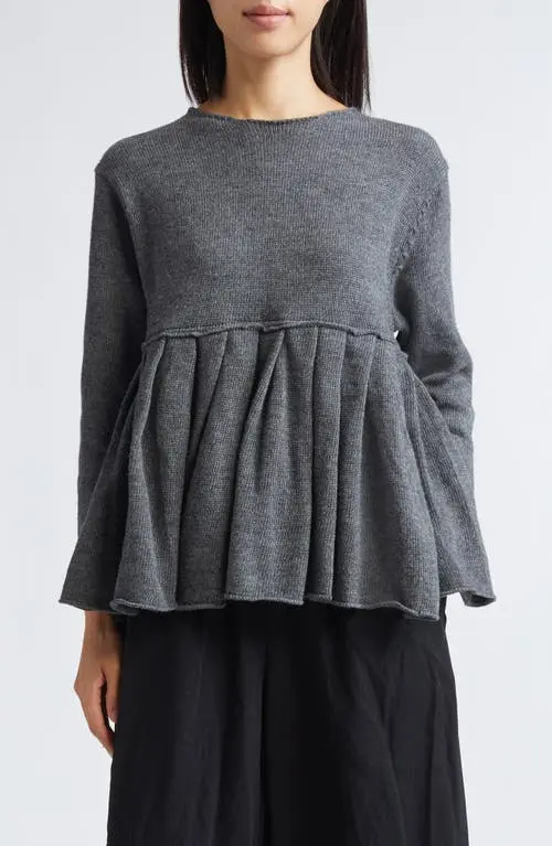 Comme Des Garçons Wool Jersey Peplum Sweater