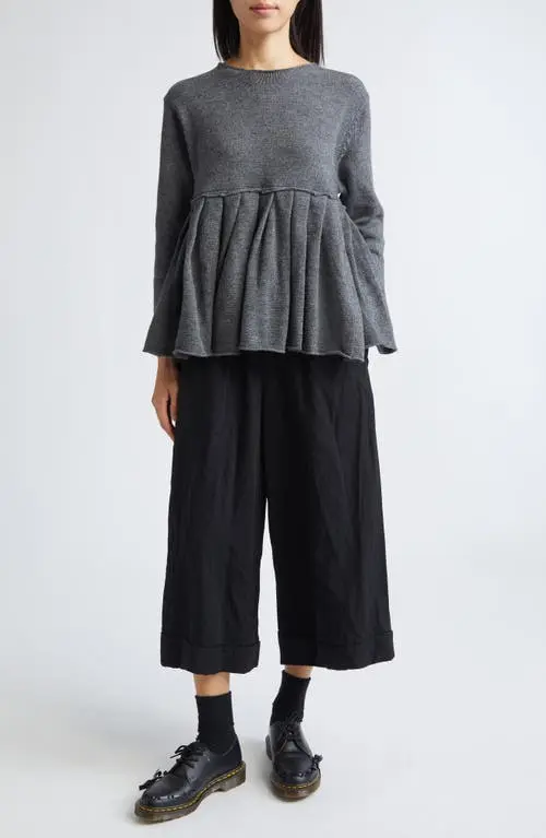 Comme Des Garçons Wool Jersey Peplum Sweater