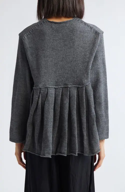 Comme Des Garçons Wool Jersey Peplum Sweater