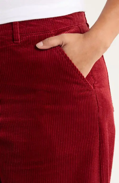 SEASALT CORNWALL Asphodel Crop Wide Leg Corduroy Pants - Jam