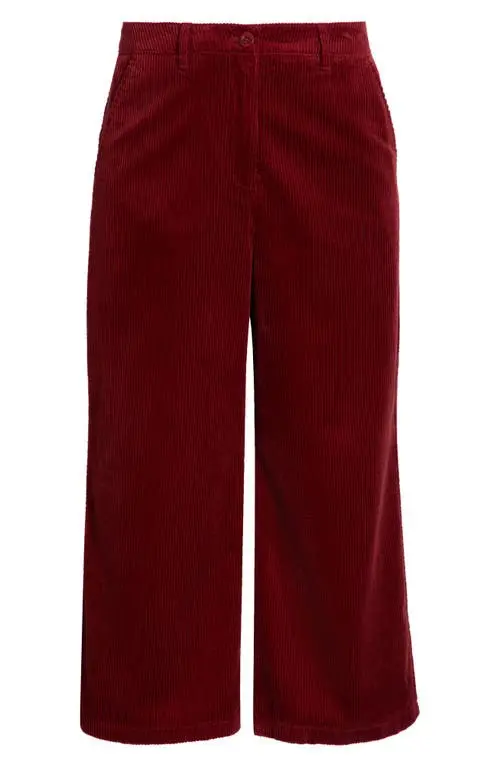 SEASALT CORNWALL Asphodel Crop Wide Leg Corduroy Pants - Jam