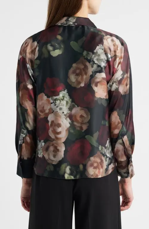 Halogen Floral Print Button-up Shirt