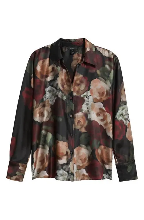 Halogen Floral Print Button-up Shirt