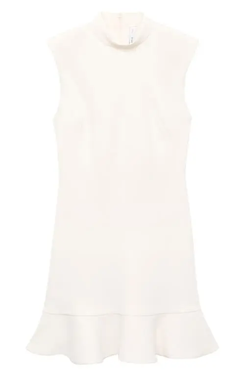 Mango Sleeveless Mock Neck Dress With Ruffle Hem