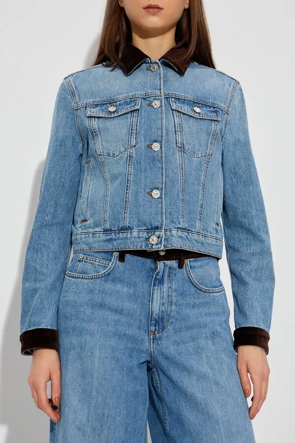 Marni Denim Jacket With Velvet Inserts