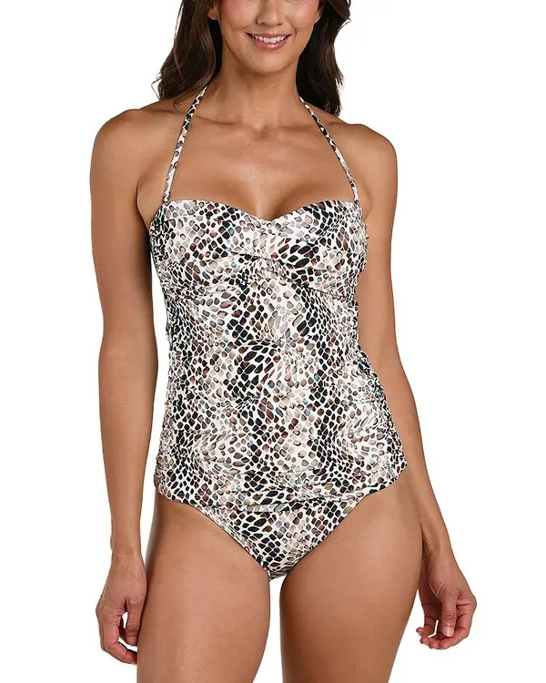 La Blanca Wild Whispers Twist Front Tankini - Taupe